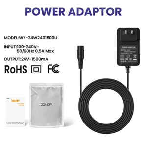 XXSZHY 24V Scooter Battery Charger for Razor E100 E200 E200S E175 E300 E300S E125 E150 E500 PR200 E225S E325S MX350 MX400 Charger Power Supply Cord- 3-Prong Inline Female Battery Power Cord