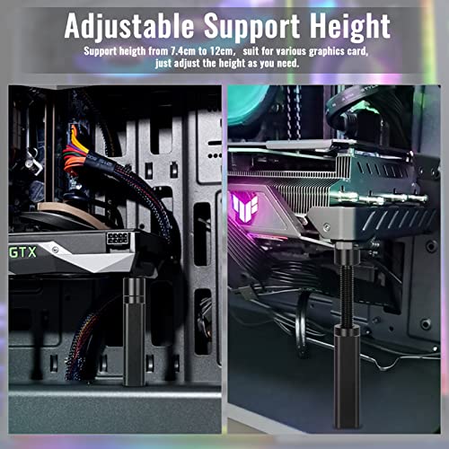 GPU Support Bracket, Adjustable Height Graphics Card Support Desktop Computer PC Telescopic Graphics Card Bracket GPU Brace Video Card Anti Sag GPU Holder Stand for Prevent Universal Graphics Card