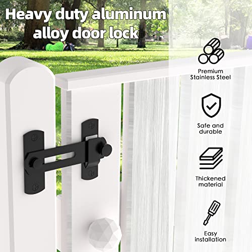 180 Degree Flip Sliding Barn Door Lock for Privacy - Safe barn Door Locks and latches for Barn Door, Pet Door, Bathroom, Outdoor, Garage, Window, Sliding Door