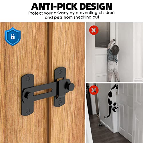 180 Degree Flip Sliding Barn Door Lock for Privacy - Safe barn Door Locks and latches for Barn Door, Pet Door, Bathroom, Outdoor, Garage, Window, Sliding Door