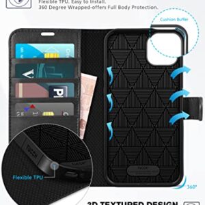 TUCCH Case for iPhone 14 Plus Wallet Case, [RFID Blocking] 4 Card Holder Stand [Shockproof TPU Interior Case] PU Leather Magnetic Protective Flip Cover Compatible with iPhone 14 Plus 6.7" 2022, Black