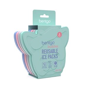 Bentgo® Buddies Reusable Ice Packs - Slim Ice Packs for Lunch Boxes, Lunch Bags, and Coolers - Multicolored 4-Pack (Puppy)