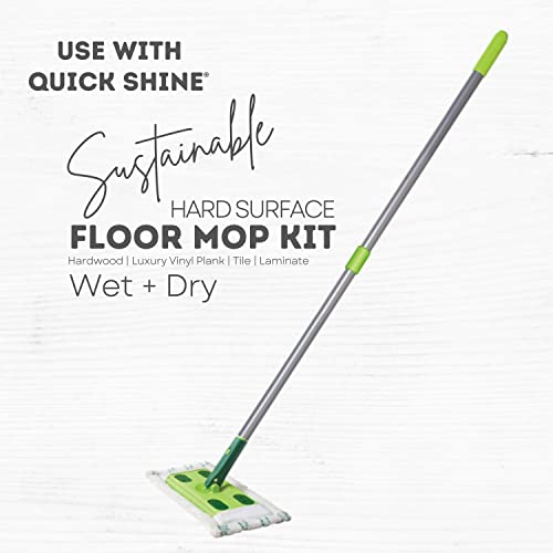 Quick Shine 2 Pack Smart Combo & Sustainable Hard Surface Floor Mop Refill Mop Pad Cover, 12" W x 6" D x 1/2" Thick