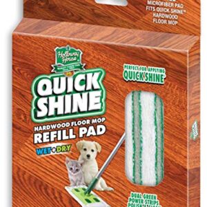 Quick Shine 2 Pack Smart Combo & Sustainable Hard Surface Floor Mop Refill Mop Pad Cover, 12" W x 6" D x 1/2" Thick