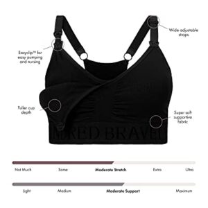 Sublime Hands Free Busty Sports Pumping & Nursing Bra | Patented All-in-One Pumping Bra for F,G,H,I Cups (Black, 2X-Busty)