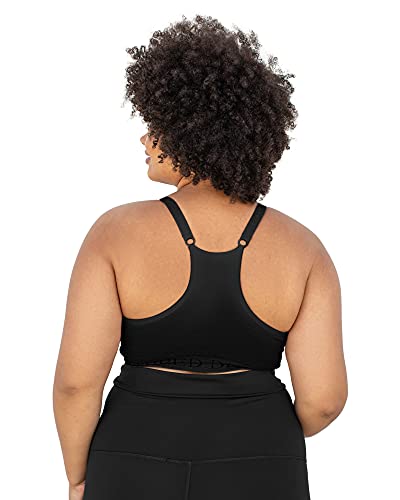 Sublime Hands Free Busty Sports Pumping & Nursing Bra | Patented All-in-One Pumping Bra for F,G,H,I Cups (Black, 2X-Busty)