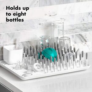 OXO Tot Bottle Drying Rack, Gray, 1 Count (Pack of 1) & Tot Bottle Brush with Nipple Cleaner and Stand - Gray