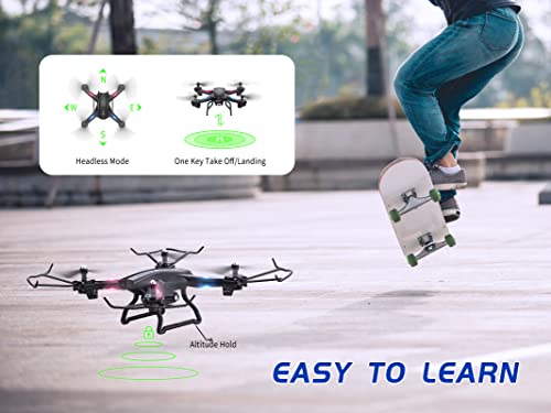 UranHub Drone with Camera for Beginners, 2K HD Camera FPV Drone for Adults with Altitude Hold, Headless Mode, Gesture Control, Voice Control and Trajectory Flight