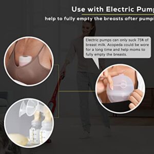 Manual Wearable Breast Pump for Breastfeeding(2Pcs)︱Hands Free, Kick-Proof︱Leakproof with Sealed Flange︱Comfortable for Long Wear︱Replace Nursing Pad︱Small and Easy to Carry