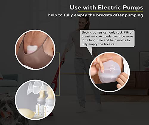 Manual Wearable Breast Pump for Breastfeeding(2Pcs)︱Hands Free, Kick-Proof︱Leakproof with Sealed Flange︱Comfortable for Long Wear︱Replace Nursing Pad︱Small and Easy to Carry