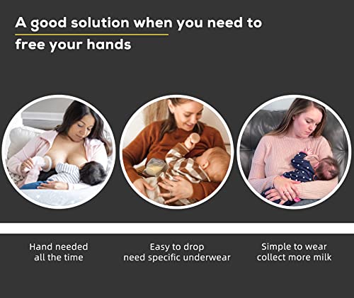 Manual Wearable Breast Pump for Breastfeeding(2Pcs)︱Hands Free, Kick-Proof︱Leakproof with Sealed Flange︱Comfortable for Long Wear︱Replace Nursing Pad︱Small and Easy to Carry