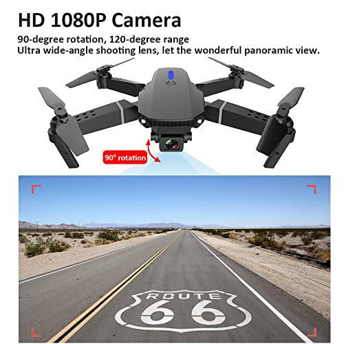 FDWYTY Drone with Camera, Mini Foldable FPV RC Quadcopter with 1080P HD Image / Live Video Remote Control Aircraft Toys Gifts for Kids Adults Boys Girls Beginners - 2 Batteries, 25 Mins Flight Time, Black