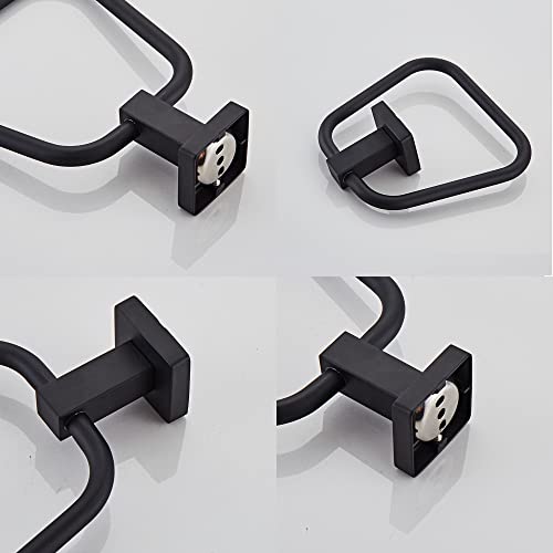 Matte Black Towel Ring for Bathroom, Kitchen Bath Towel Holder Hangers Wall Mount Heavy Duty Stainless Steel