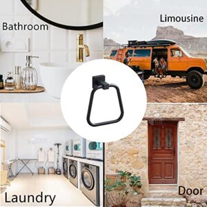 Matte Black Towel Ring for Bathroom, Kitchen Bath Towel Holder Hangers Wall Mount Heavy Duty Stainless Steel