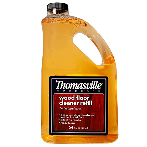 THOMASVILLE WOOD FLOOR CLEANER REFILL - Use on Hardwood, Laminated or Faux Finished Floors. Shine Restorer Protector, Surface Cleaner House Cleaning Supplies Home Improvement, Natural, Cuts Grease