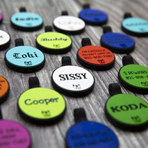 Silicone Silent Cat Tag Personalized with 5 Lines of Custom Deep Engraved Durable Soundless Pet ID Name Tag Round Small Tiffany