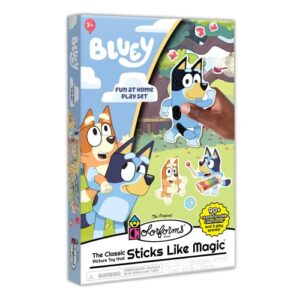 colorforms bluey set - repositionable pieces stick like magic - scenes and pieces from the show bluey for storytelling imaginative play - ages 3+, multicolor