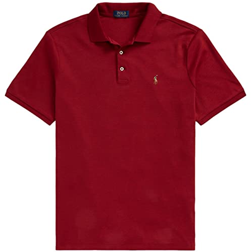 POLO RALPH LAUREN Men's Big and Tall Short Sleeve Pima Soft-Touch Polo Shirt (4XB, WineSigPny)