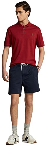 POLO RALPH LAUREN Men's Big and Tall Short Sleeve Pima Soft-Touch Polo Shirt (4XB, WineSigPny)