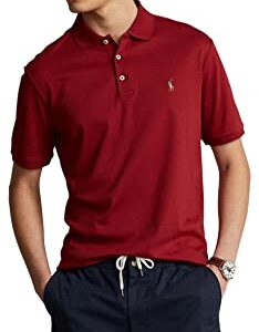 POLO RALPH LAUREN Men's Big and Tall Short Sleeve Pima Soft-Touch Polo Shirt (4XB, WineSigPny)