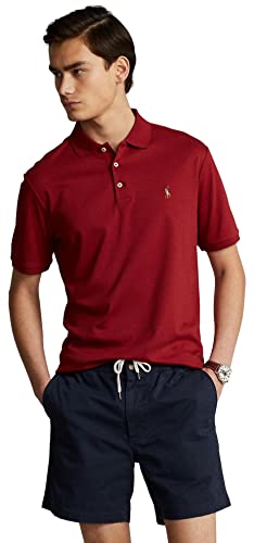 POLO RALPH LAUREN Men's Big and Tall Short Sleeve Pima Soft-Touch Polo Shirt (4XB, WineSigPny)