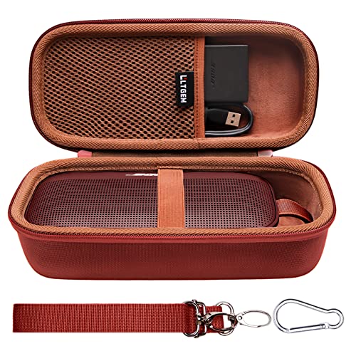 LTGEM Case for Bose Soundlink Flex Bluetooth Portable Speaker,Hard Storage Travel Protective Carrying Bag,Red