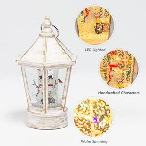 Christmas Tabletop Decor, Snow Globe Water Spinning LED Lighted Lantern, Battery Operated (not Included) (9.1" H x 5.5" W x 5.5" D) by Moments in Time