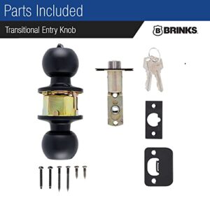 BRINKS – Transitional Keyed Entry Ball Door Knob, Matte Black - Designed for Traditional and Transitional Homes and Blends Seamlessly with Interior Décor (E2415-122)