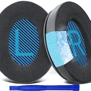 SoloWIT Cooling-Gel Earpads Cushions for Bose Headphones, Replacement Ear Pads for Bose QuietComfort 15 QC15 QC25 QC2 QC35/Ae2 Ae2i Ae2w/SoundTrue & SoundLink Around-Ear & Around-Ear II (Blue&Black)