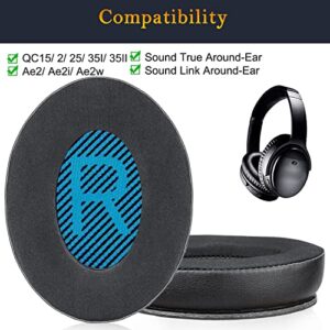 SoloWIT Cooling-Gel Earpads Cushions for Bose Headphones, Replacement Ear Pads for Bose QuietComfort 15 QC15 QC25 QC2 QC35/Ae2 Ae2i Ae2w/SoundTrue & SoundLink Around-Ear & Around-Ear II (Blue&Black)