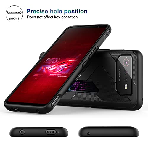 redluckstar Gaming Phone Case for ASUS ROG Phone 6, Soft TPU Heat Dissipation Ultra Slim Thin Shockproof Cover, Anti-Fingerprint Comfortable Protective Case for ROG 6 5G 2022 (Black)