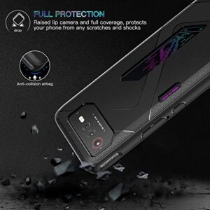 redluckstar Gaming Phone Case for ASUS ROG Phone 6, Soft TPU Heat Dissipation Ultra Slim Thin Shockproof Cover, Anti-Fingerprint Comfortable Protective Case for ROG 6 5G 2022 (Black)