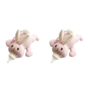 toddmomy ser of 2 lovely plush animal baby bottle sleeve baby bottle holder feeding bottle cover rabbit baby bottle