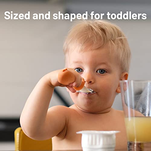 Bololo Forks and Spoons,Baby and Toddler Self-Feeding Utensils Led Weaning, Silicone and PPSU BPA Free Dishwasher Safe