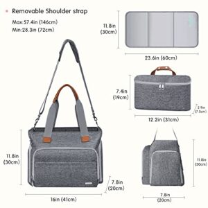 DERJUNSTAR Breast Pump Bag - Perfect Pump Bag for Working Moms,Compatible with Spectra S1, S2, Doubles as Lunch Bag, with10 Pcs Reusable Ice Packs,Dark Grey