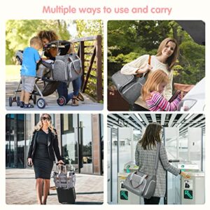 DERJUNSTAR Breast Pump Bag - Perfect Pump Bag for Working Moms,Compatible with Spectra S1, S2, Doubles as Lunch Bag, with10 Pcs Reusable Ice Packs,Dark Grey