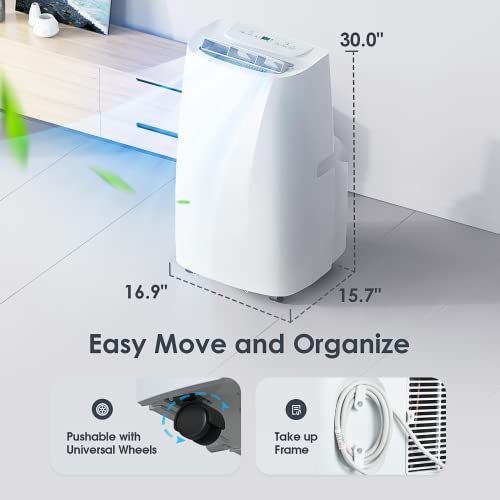 Portable Air Conditioner - Rintuf 2022 14000 BTU Portable AC Unit, Cools Rooms up to 700 Sq.ft, Dehumidifier & Fan, with 24H Timer Remote Control Window Kit for Home Living Rooms Bedroom