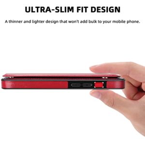 iMangoo for iPhone 14 Plus Case Wallet Credit Card Holder Slots Cash Pocket,iPhone 14 Plus 6.7" PU Leather Kickstand Flip Cases for Men Women Double Magnet Clasp Durable Protective Phone Cover Red