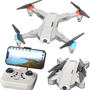 SIMREX X500 mini Drone Optical Flow Positioning RC Quadcopter with 720P HD Camera, Altitude Hold Headless Mode, Foldable FPV Drones WiFi Live Video 3D Flips Easy Fly Steady for Learning Gray