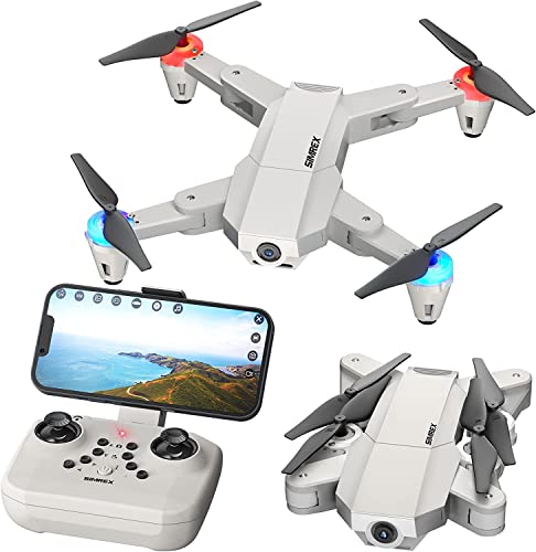 SIMREX X500 mini Drone Optical Flow Positioning RC Quadcopter with 720P HD Camera, Altitude Hold Headless Mode, Foldable FPV Drones WiFi Live Video 3D Flips Easy Fly Steady for Learning Gray