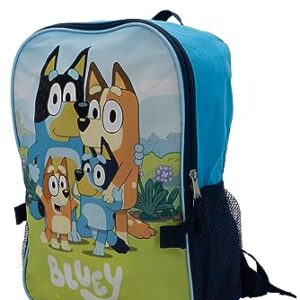 BLUEY 2 Piece Backpack Set, Pre-school Girls & Boys 16" Travel Bag, Blue