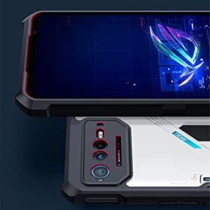 GIMENOHIG Four Corners Anti-Drop Case for Asus ROG Phone 6/6 Pro, Silicone PC Hybrid Shock and Drop Protection (Black)