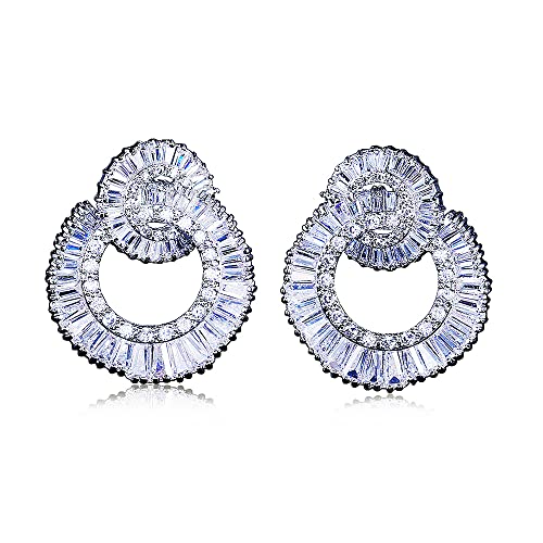 Women Elegant Statement Rhinestone Jewelry Dangle Drop Earrings Studs