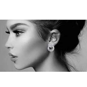 Women Elegant Statement Rhinestone Jewelry Dangle Drop Earrings Studs