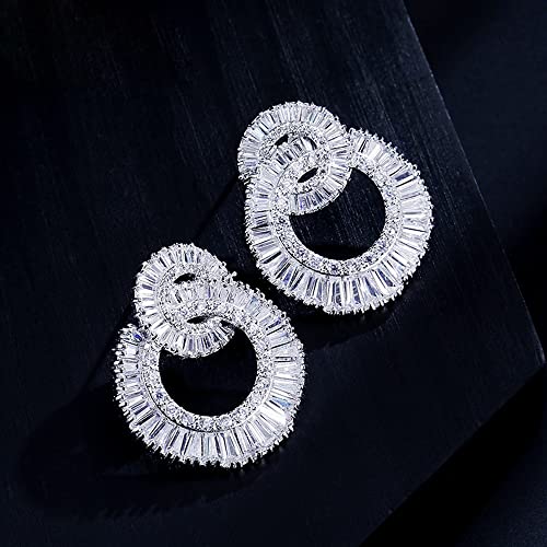 Women Elegant Statement Rhinestone Jewelry Dangle Drop Earrings Studs