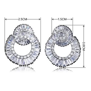 Women Elegant Statement Rhinestone Jewelry Dangle Drop Earrings Studs