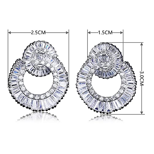 Women Elegant Statement Rhinestone Jewelry Dangle Drop Earrings Studs