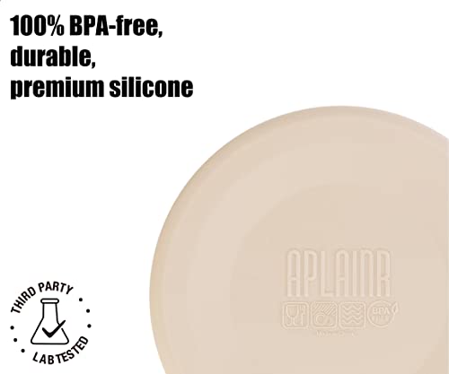 APLAINR Weighted Silicone Bowl for Baby and Toddler (Cream)