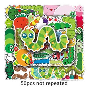 Caterpillar Stickers |50Pcs Caterpillar Waterproof Vinyl Decals for Water Bottles Bicycle Laptop Refrigerator Luggage Computer Mobile Phone Skateboard Bike Décor