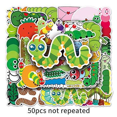 Caterpillar Stickers |50Pcs Caterpillar Waterproof Vinyl Decals for Water Bottles Bicycle Laptop Refrigerator Luggage Computer Mobile Phone Skateboard Bike Décor